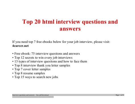 top html interview questions and answers job interview tips