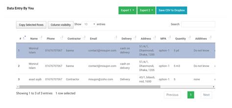 how to copy a row data to clipboard from jquery datatable
