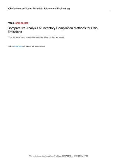 Pdf Comparative Analysis Of Inventory Compilation Methods For Ship
