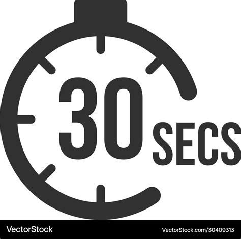 30 Seconds Countdown Timer Icon Set Time Interval Vector Image