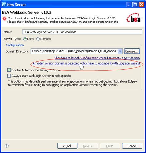 upgrading a weblogic server domain