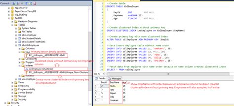 sql server create clustered indexes without primary key