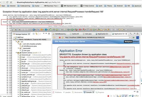 classnotfoundexception bluemix java liberty web project