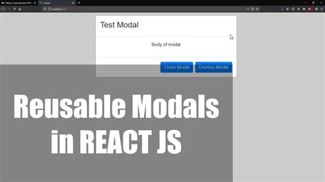 create reusable modals using react js [react components series] youtube