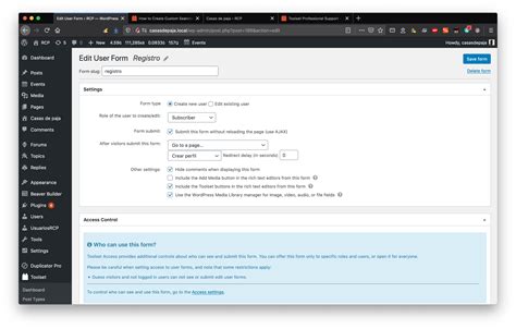 sign up form not redirecting into login form toolset