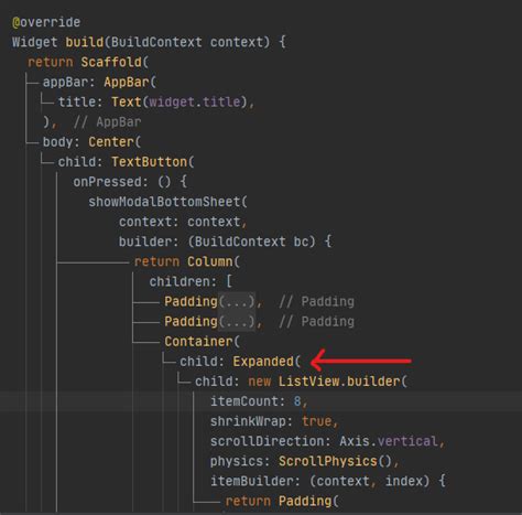 [solved] flutter how to screen just list in a bottom sheet flutter