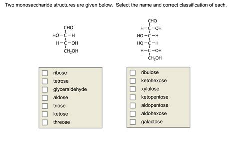 Solved Two Monosaccharide Structures Are Given Below Select