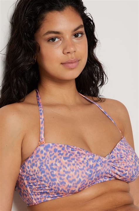 Bandeau Armaturé Haut De Maillot Imprimé Léopard Rosalia Imp Bleu Vert
