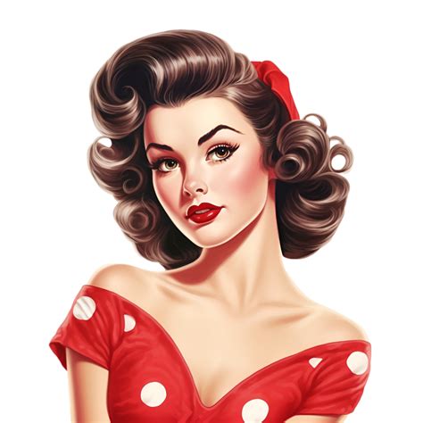 Vintage Fashion Illustration Model Watercolor Ai Generated Clipart