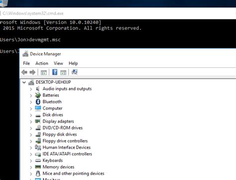 how to access device manager from the command prompt