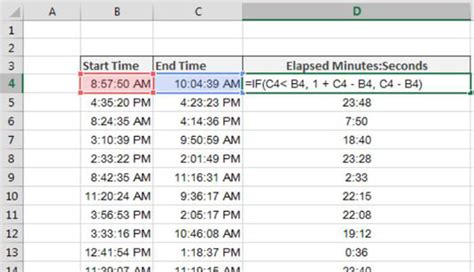 how to calculate elapsed time in excel dummies