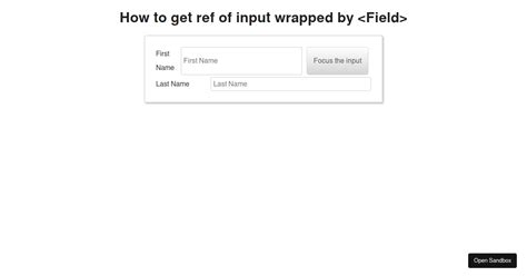 react final form how to get ref codesandbox