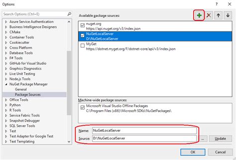 installing nuget package located in local package repository into a new