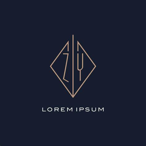 Monogram Zy Logo With Diamond Rhombus Style Luxury Modern Logo Design