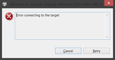 cortex m4 0 error connecting to the target wi fi forum wi fi ti