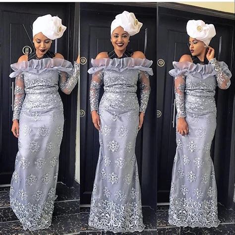 2017 Nigeria Evening Dress Off Shoulder Long Sleeve South African