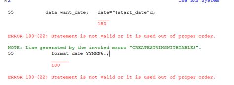 solved error 180 322 statement is not valid or it is use sas
