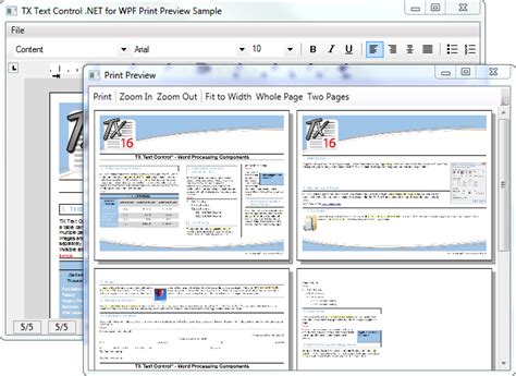 new sample building a print preview for tx text control for wpf