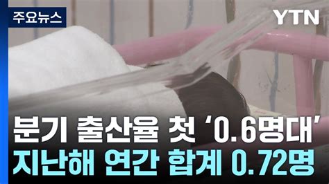 지난해 4분기 합계출산율 사상 처음 0 6명대 추락 연간 0 72명 Ytn Youtube