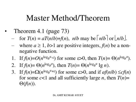 recurrence and master theorem