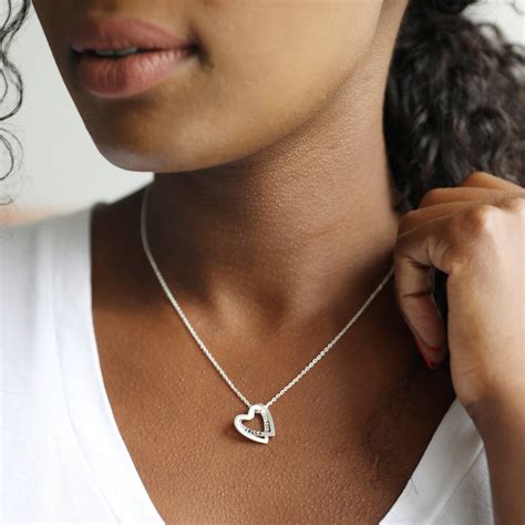 Personalised Interlocking Hearts Pendant Necklace By Lisa Angel