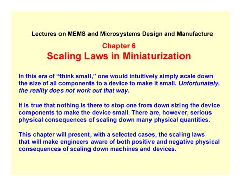 Chapter 6 Scaling Laws In Miniaturization 22 Chapter 6 Scaling Laws