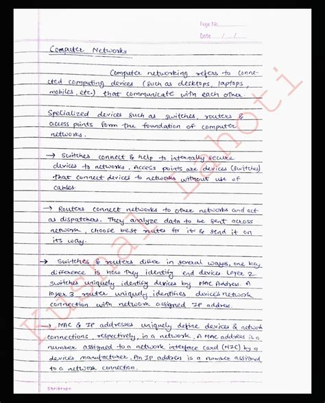 Computer Networks Handwritten Notes – Shop Handwritten Notes Shn