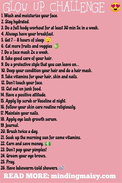Glow Up Challenge Perfect Skin Care Routine Beauty Routine Checklist