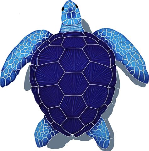 Loggerhead Turtle Ceramic Swimming Pool Mosaic Blue 16 X