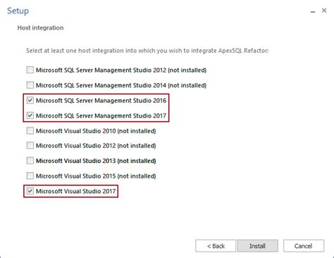 how to install apexsql add ins and integrate into host environments e g