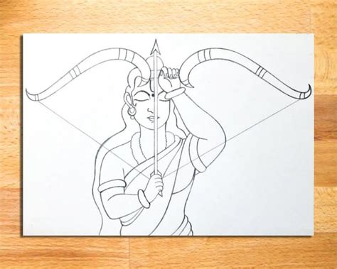 How To Draw Lord Shree Ram With Teer And Dhanush Dussehra Drawing