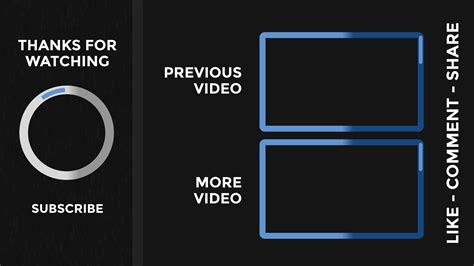 Youtube End Screen On Black Background Youtube Outro Template Youtube