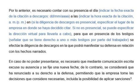 Modelo De Citación A Descargos Actualícese