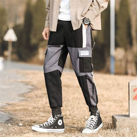 Khaki A Overalls Mens Casual Long Trousers Korean Version Of The Trend