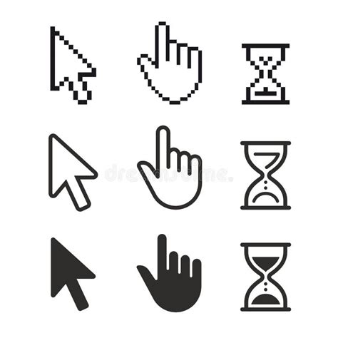 Pixel Cursors Icons Stock Vector Illustration Of Arro