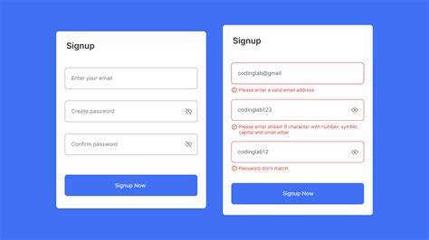 How To Validate Email And Password In Html Css Javascript