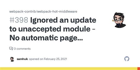 ignored an update to unaccepted module no automatic page reloading
