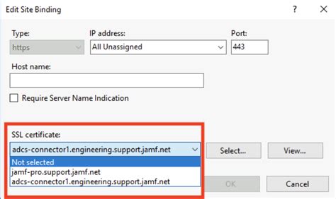 configuring the jamf ad cs connector iis to use an alternate server