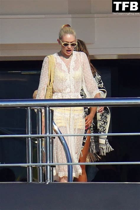 Gigi Hadid Rocks A Tiny Bikini While Relaxing On A Yacht In The Bay Of