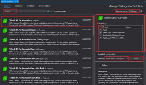 telerik nuget server telerik ui for xamarin