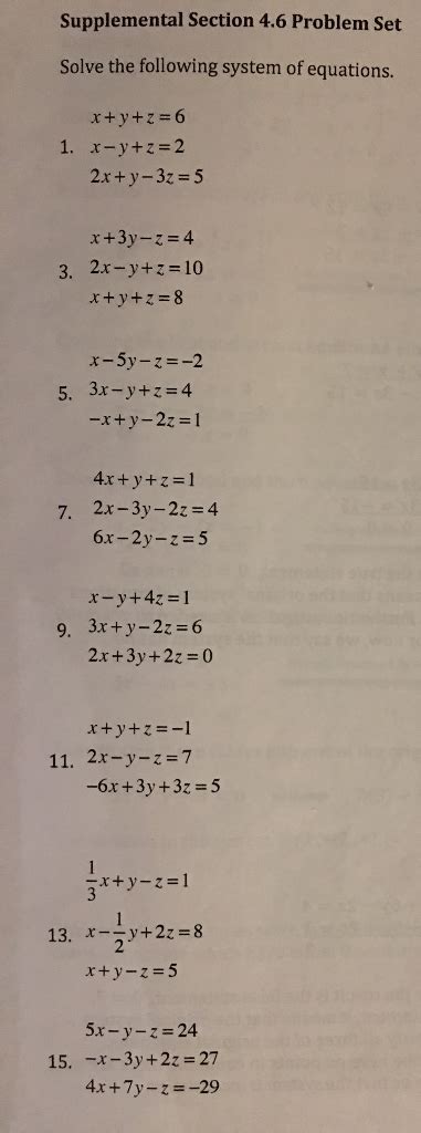 solved supplemental section 4 6 problem set solve the fol