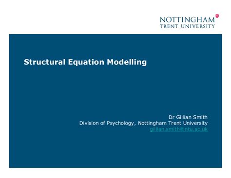 Ppt An Introduction To Structural Equation Modelling Gillian