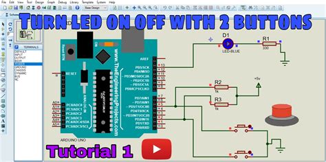 turn led on off with 2 push buttons using arduino uno