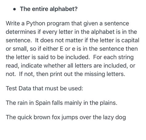 solved the entire alphabet write a python program that