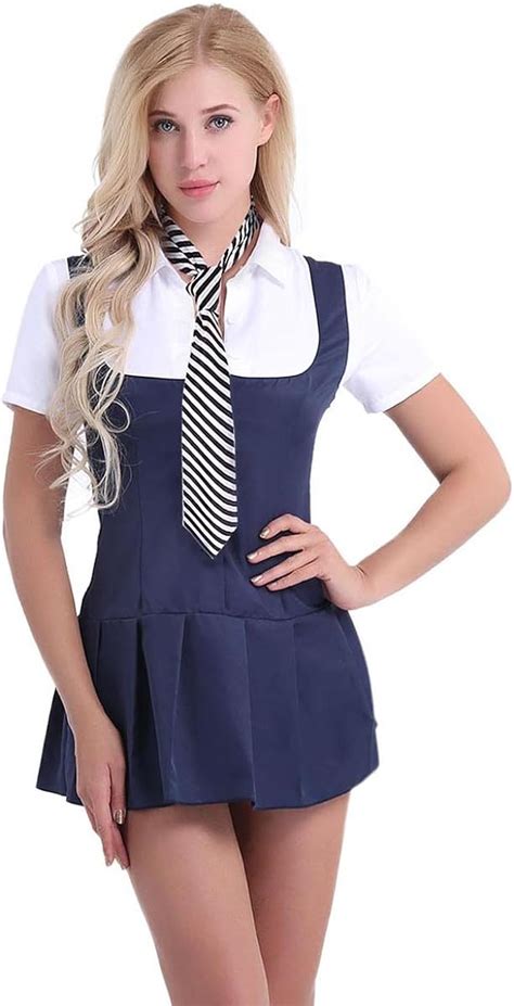 Yeahdor Damen Schlumädchen Uniform Kleider Schülerin Sailor Kostüm