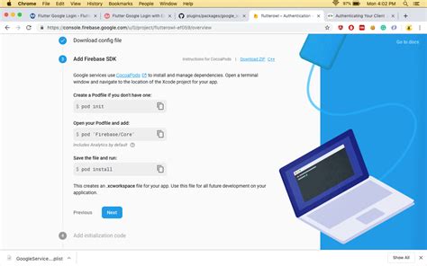 how to add firebase setup in flutter
