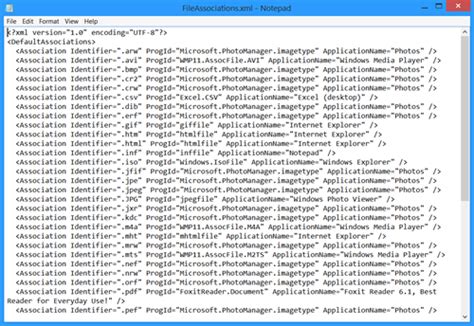 how to configure export import file associations in windows 11 10