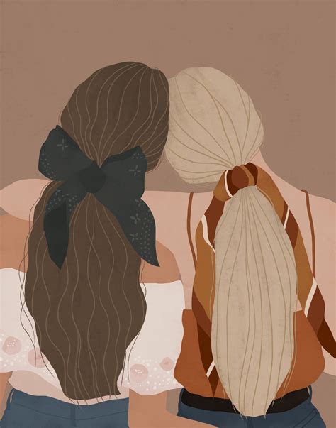 Embrace Illustration Woman Illustration Print Best Friend Etsy Canada