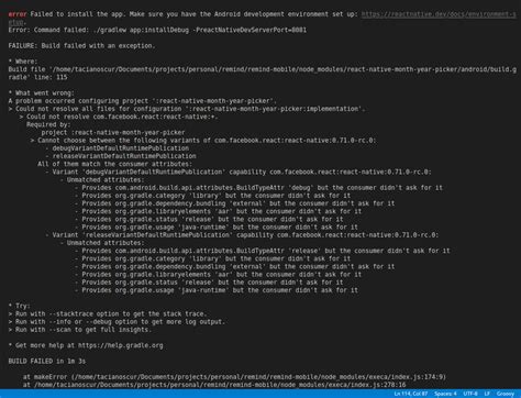 error when building app could not resolve all files for configuration