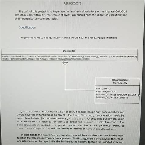solved quicksort the task of this project is to implement in
